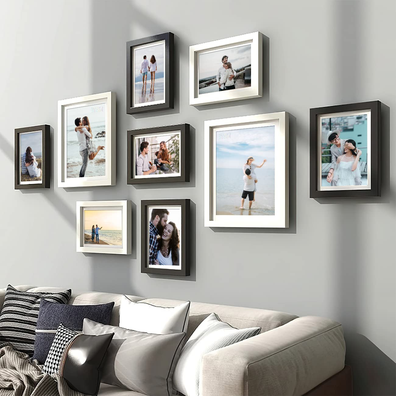 READY 2 DECOR Photo Frame Set of 9 Picture Frames for Wall Hanging ...