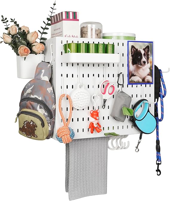 Amazon.com: Pet Supply Storage Organizer Wall Mount Adjustable Metal ...