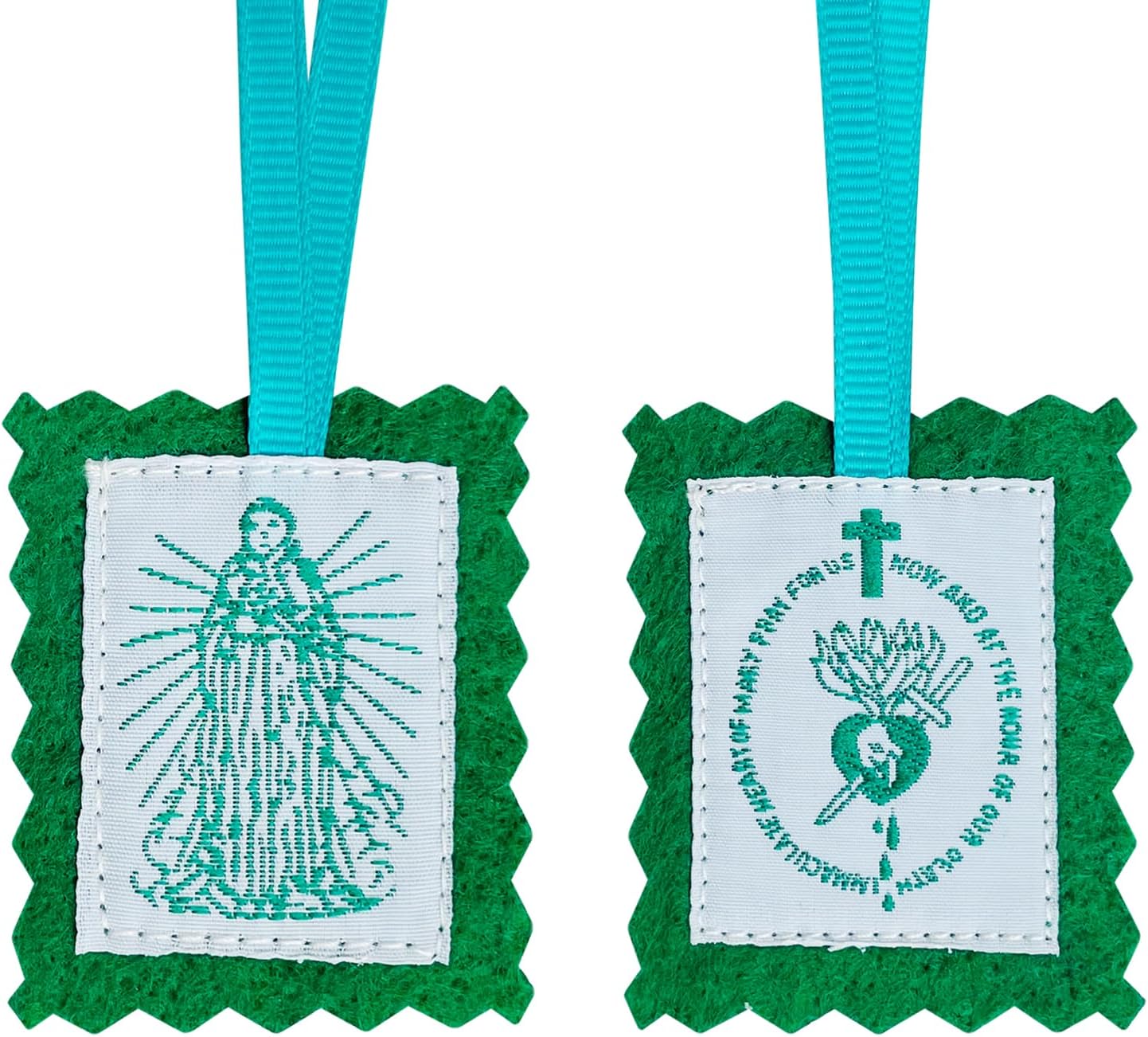 Amazon.com: Scapulars Catholic, Green Scapular Of Immaculate Heart of ...