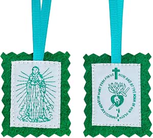 Scapulars Catholic, Green Scapular Of Immaculate Heart of Mary Green ...