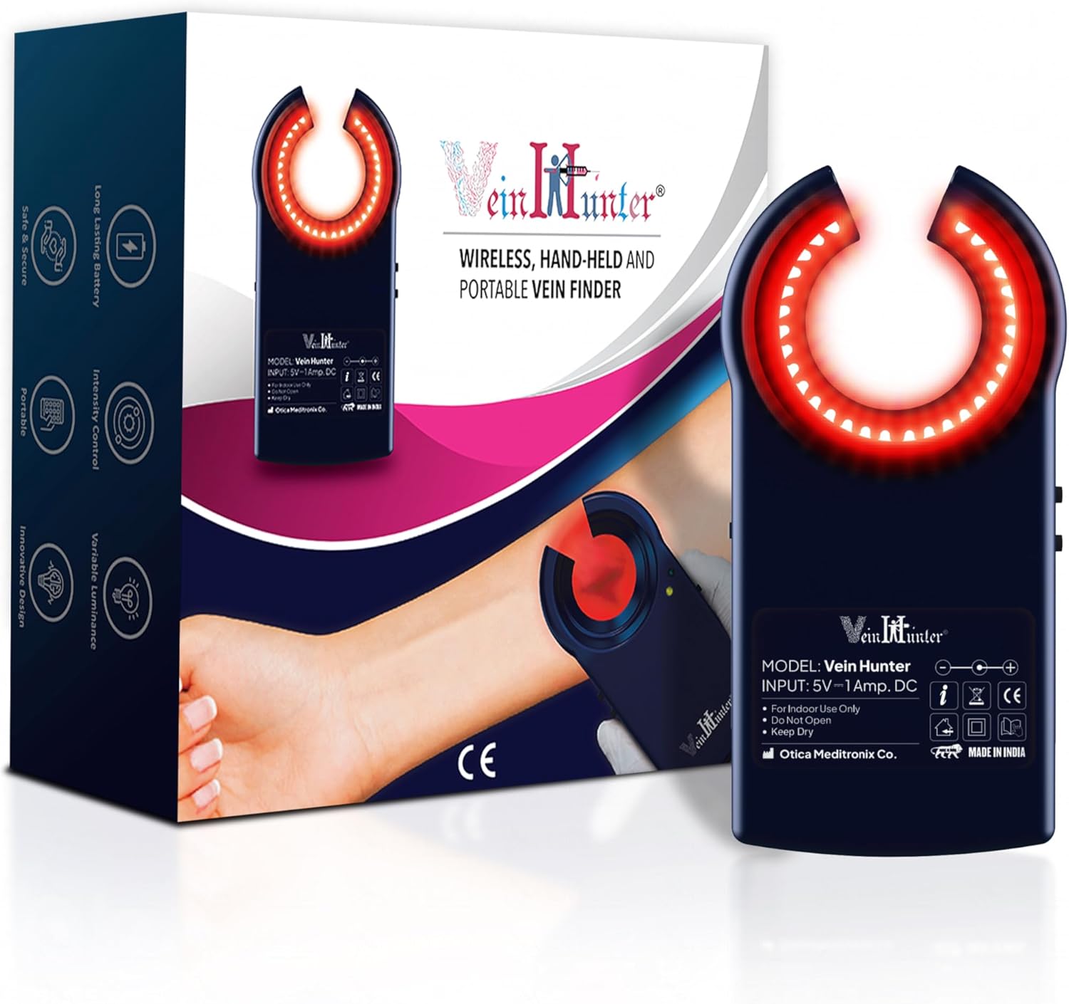 LED Rechargeable Vein Finder Viewer for IV Access Phlebotomy, Handhold ...