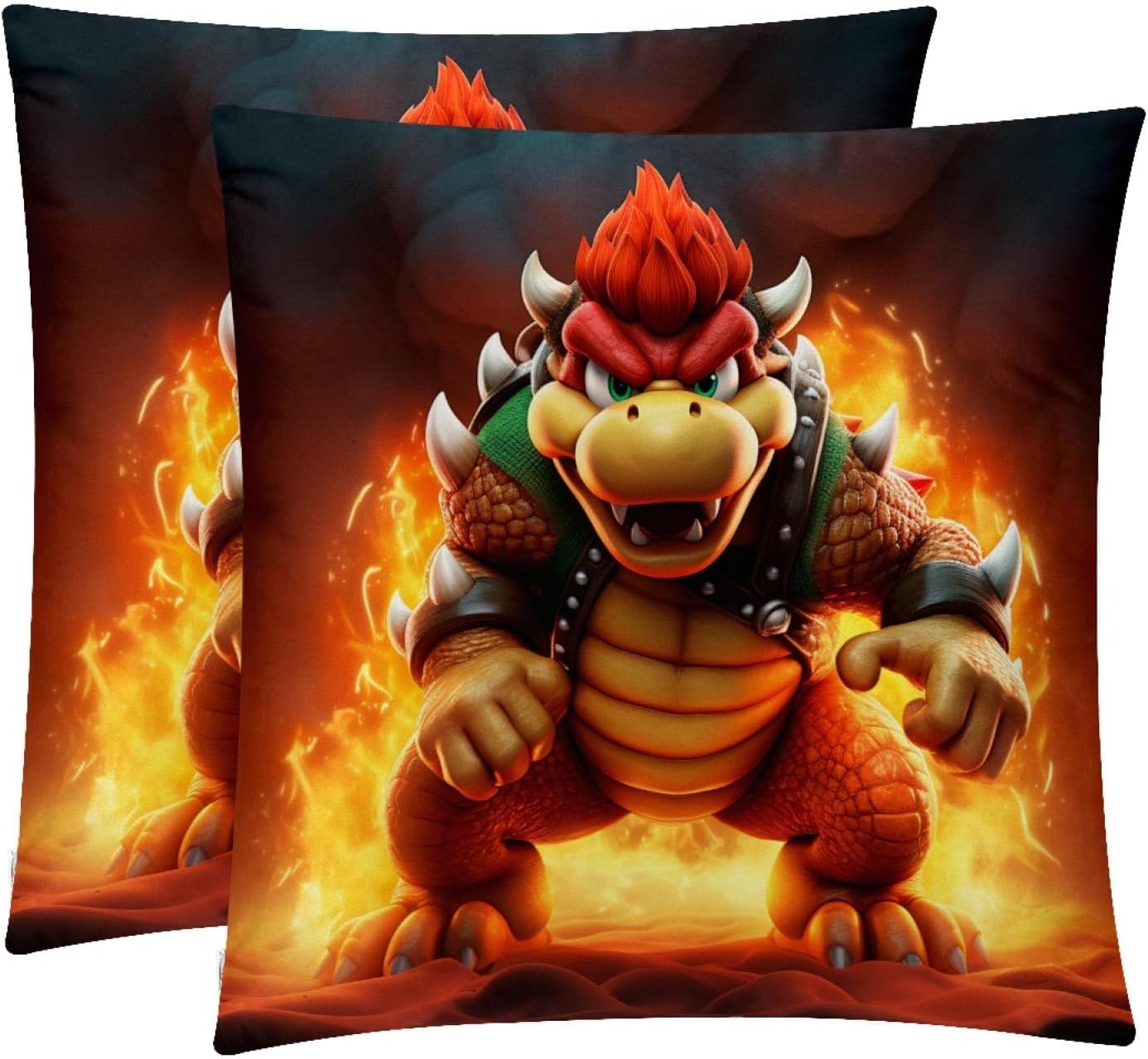 Amazon.com: HalMS Mario Bowser Luxurious Velvet Pillow Inserts - Set of ...