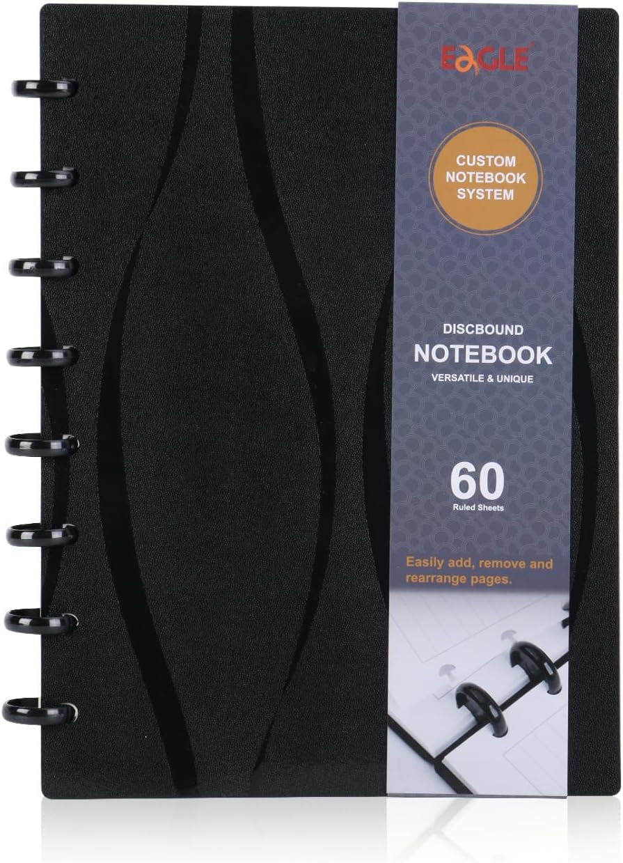 Eagle Discbound A5 Notebook, Customizable Refillable Loose Leaf Planner ...