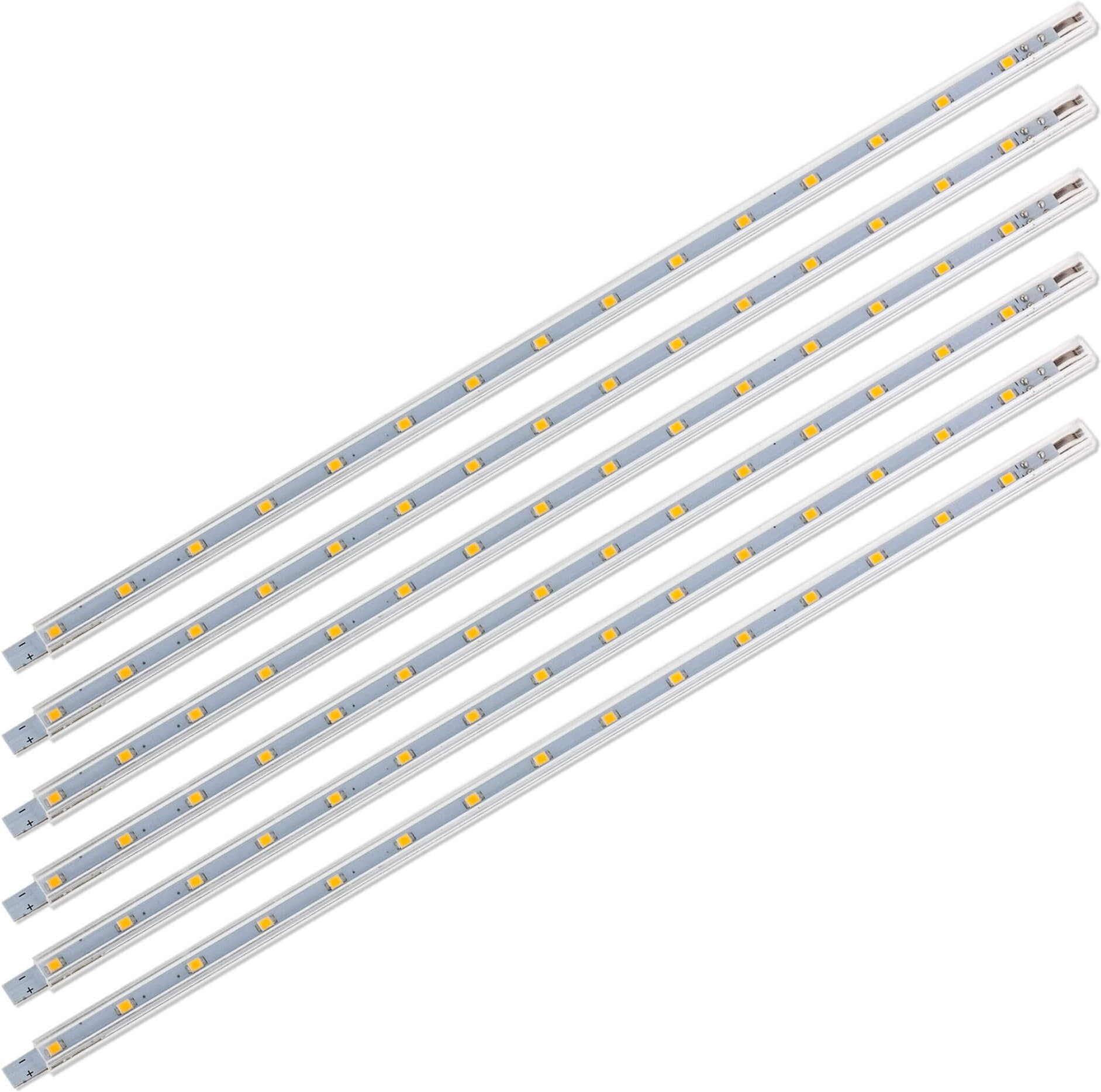 SEBSON LED Leiste 12V warmweiß 6-tlg., Lichtleiste 30cm mit Netzteil ...