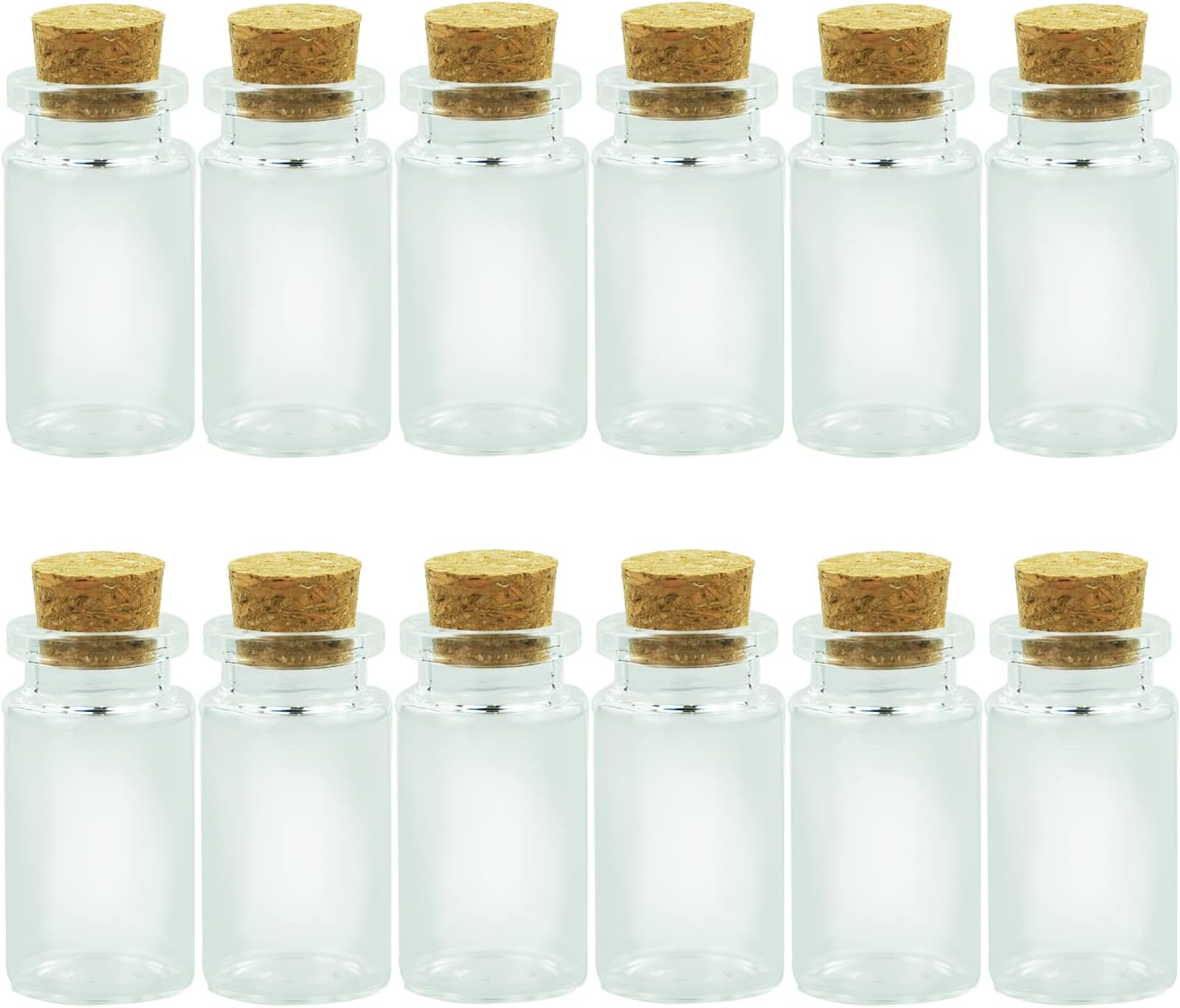 Tabanzhe Set of 10 Mini Clear Glass Bottles with Cork Stoppers - 8ml ...