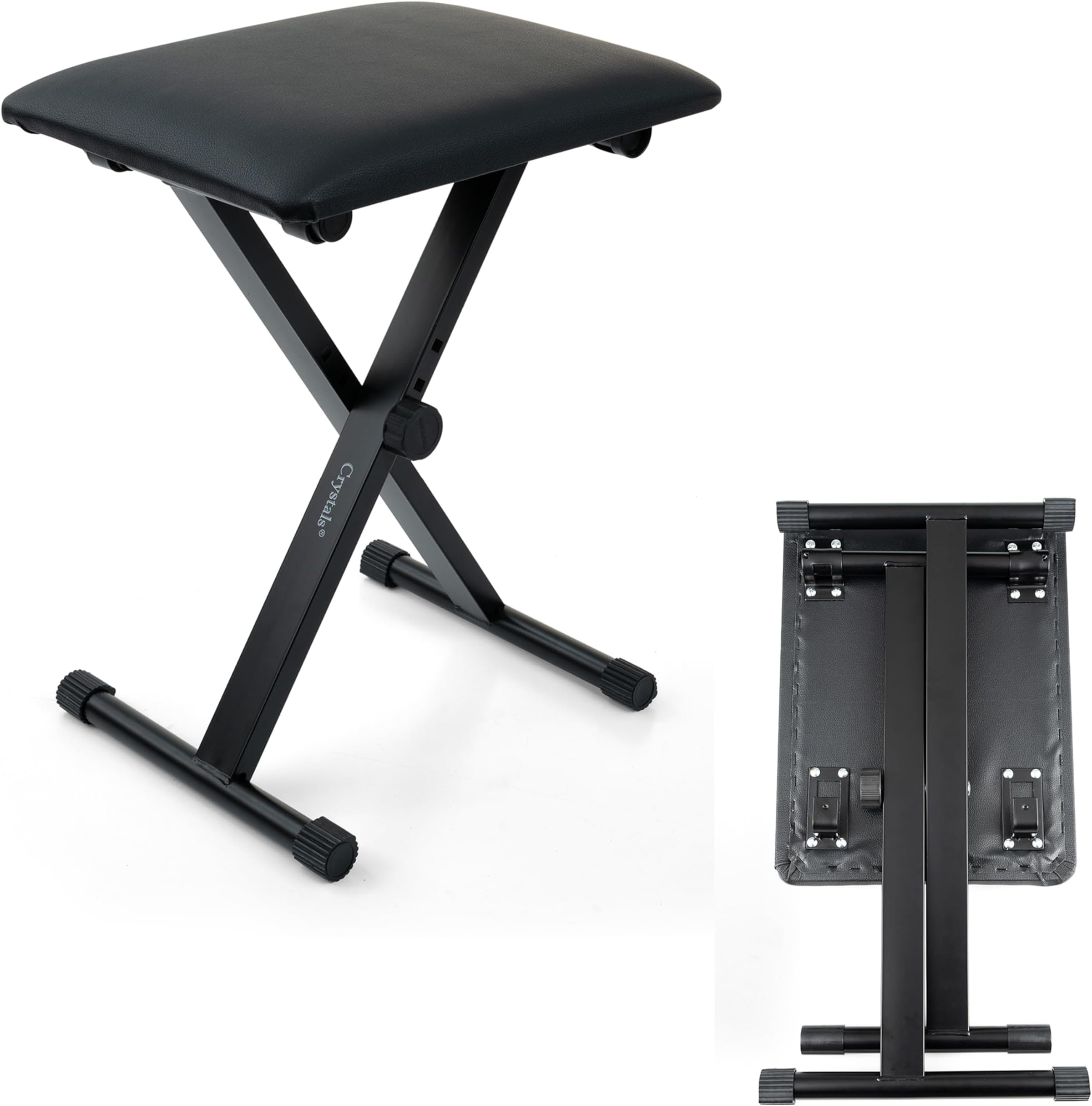 Portable Piano Keyboard Stool Folding Padded Chair Bench Seat Black ...