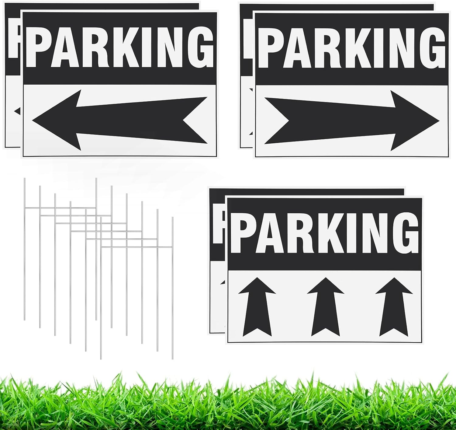 Amazon.com : DoubleFill 6 Pcs Parking Signs with Metal H Stake 16 x 12 ...