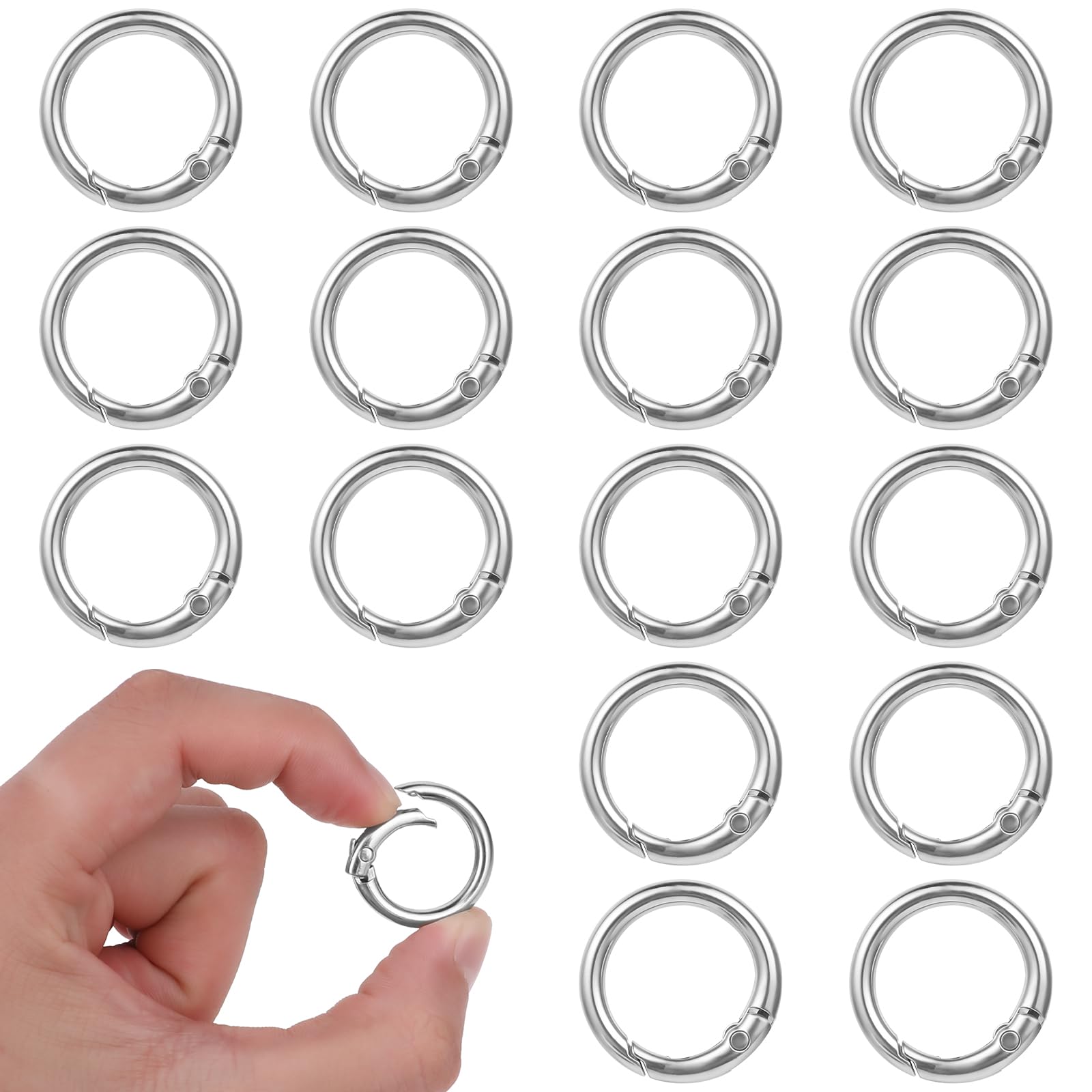Amazon.com: JIEYAO 16 Pcs Spring O Ring Clip Keychain, Stainless Steel ...