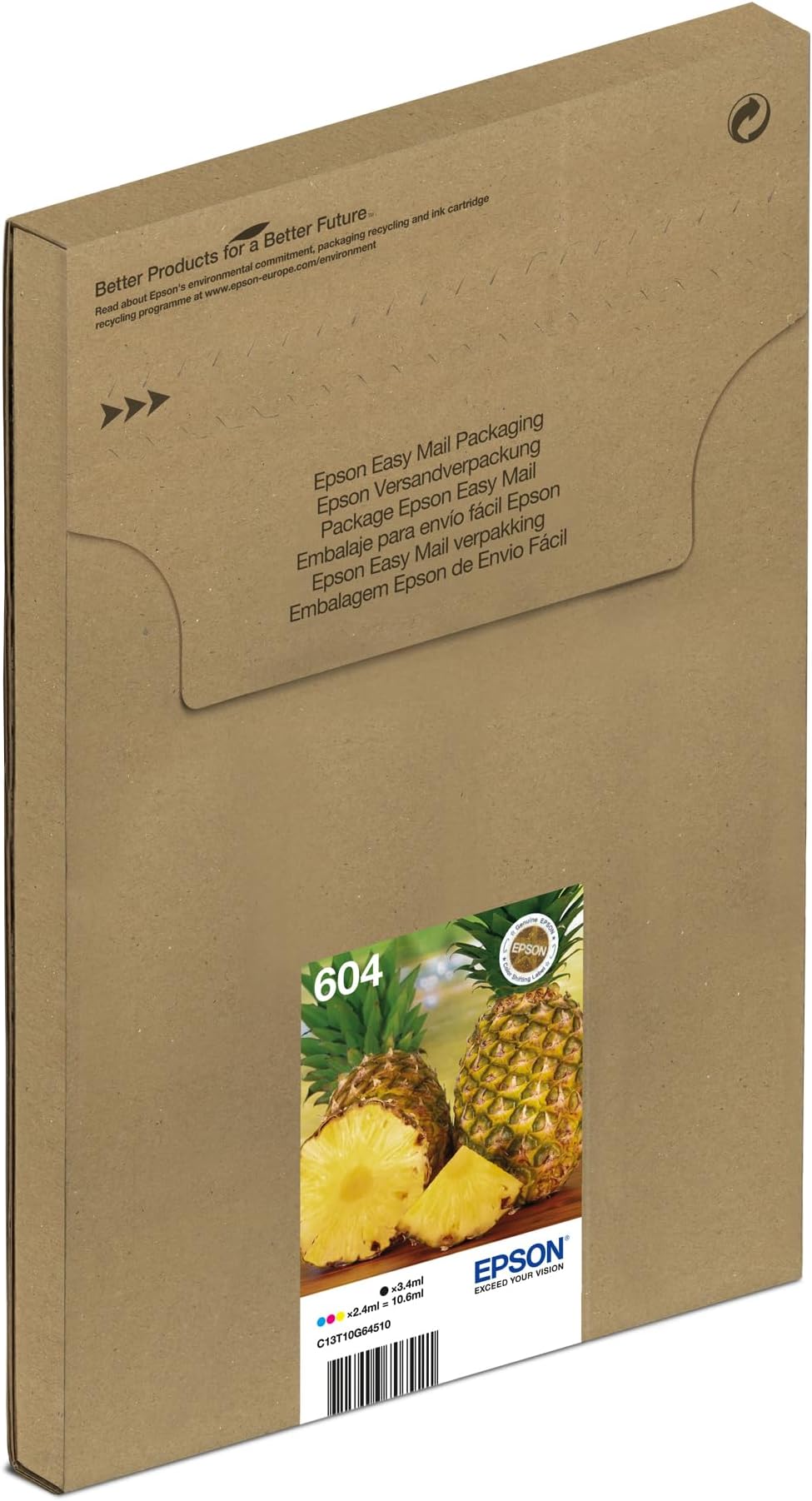 Epson 604 Pineapple, Genuine Multipack, Eco-Friendly Packaging, 4 ...