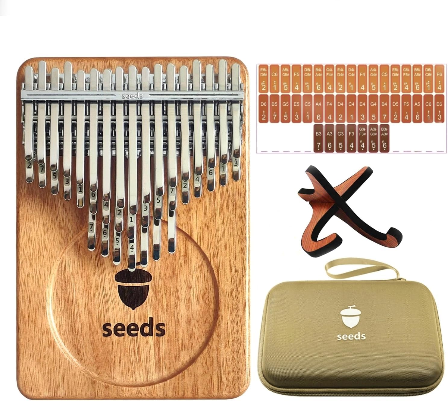 Amazon.com: Seeds Kalimba Thumb Piano 41 Keys Chromatic C-Tuned Okoume ...