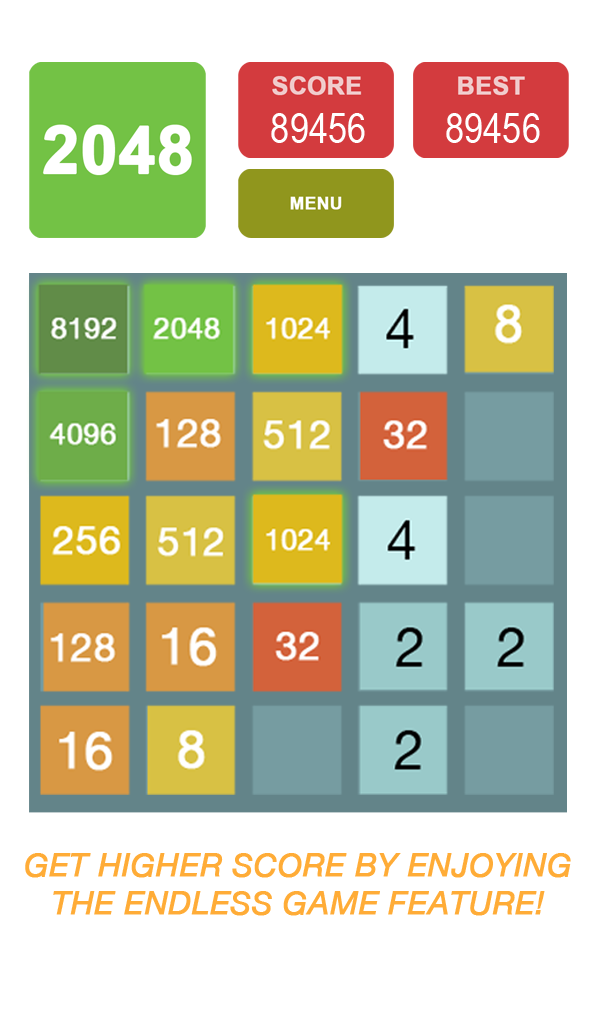 2048 - 5x5 Tile Board without Ads - App on Amazon Appstore