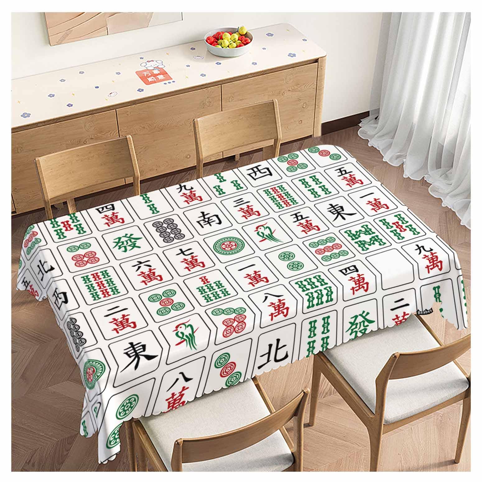 Amazon.com: Beabes MaJiang Tiles Decorative Table Cover for Kitchen ...