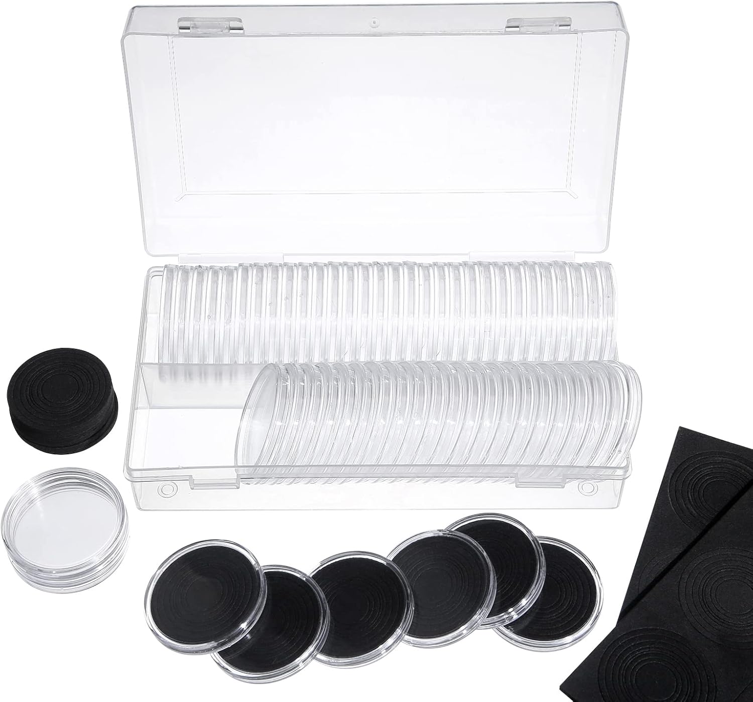 Amazon.com : 60 Pieces 46mm Coin Capsules and 8 Sizes (17/20/25/27/30 ...