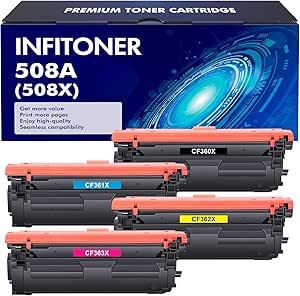 INFITONER 508A Toner Cartridge 4 Pack Compatible Replacement for HP ...