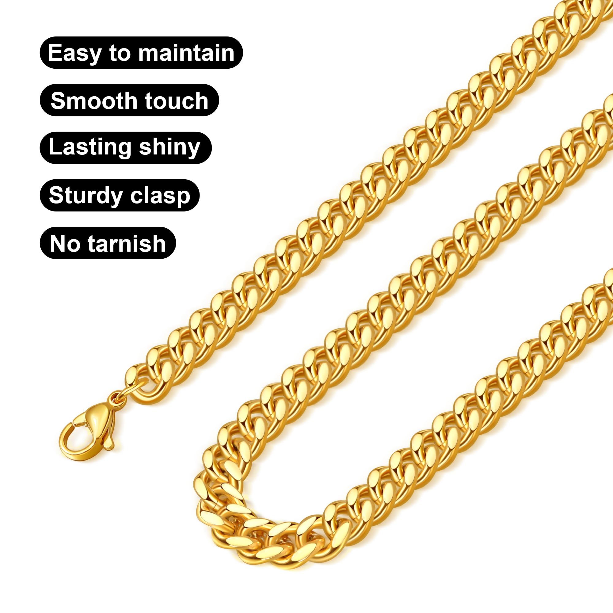 Snapklik.com : Cuban Link Chain For Men Stainless Steel Chunky Chain ...