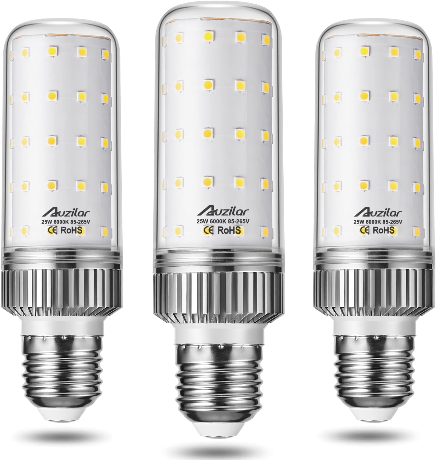 Auzilar E26 LED Bulb,25W LED Corn Light Bulb 200W Equivalent 6000K Cool ...
