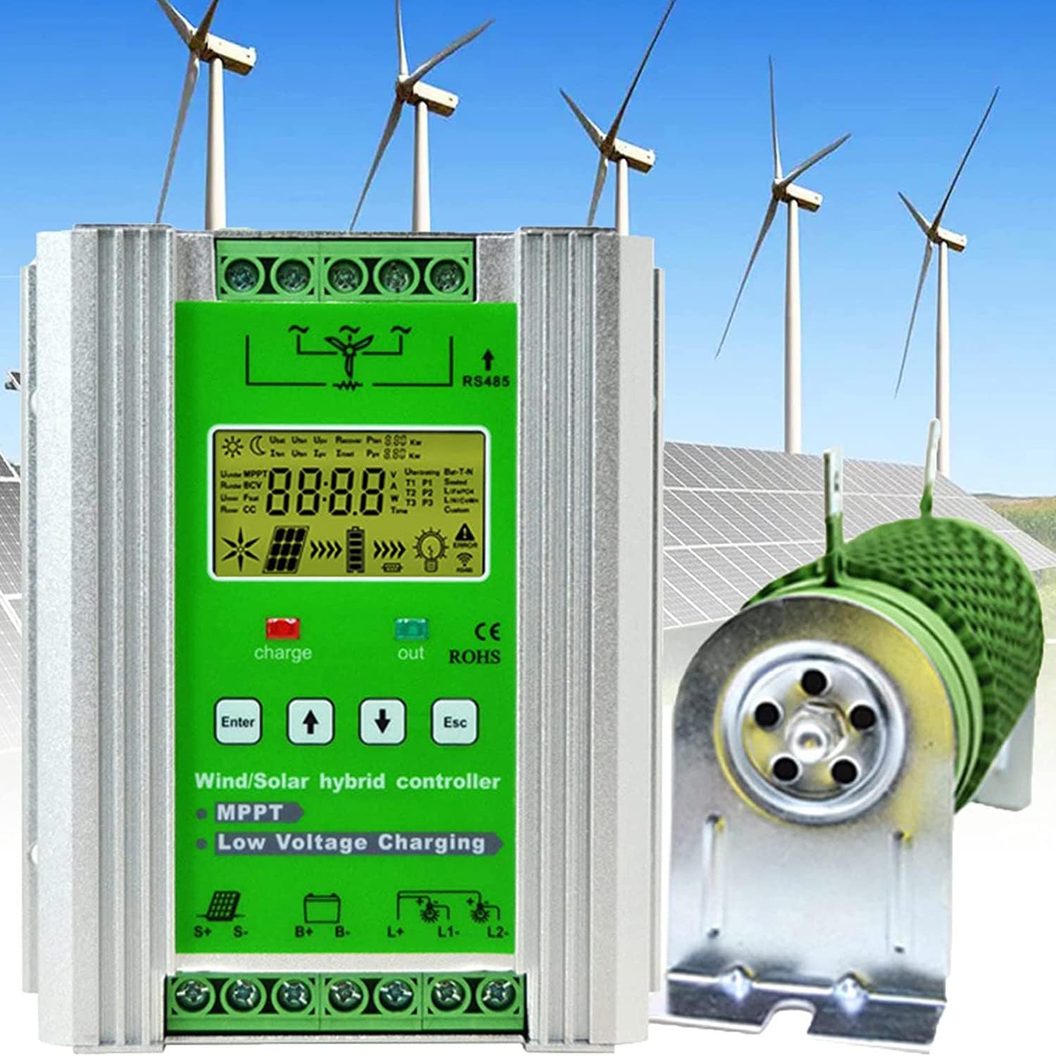 12V/24V/48V Battery Off Grid Controller Wind Turbine Solar Hybrid MPPT ...