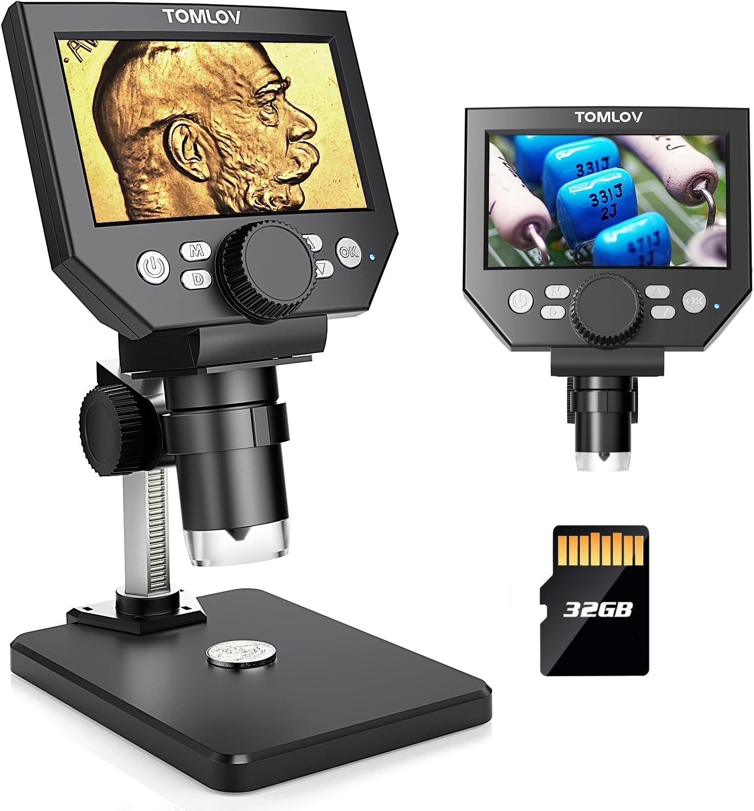 Amazon.com : TOMLOV 1000X Error Coin Microscope with 4.3" LCD Screen ...