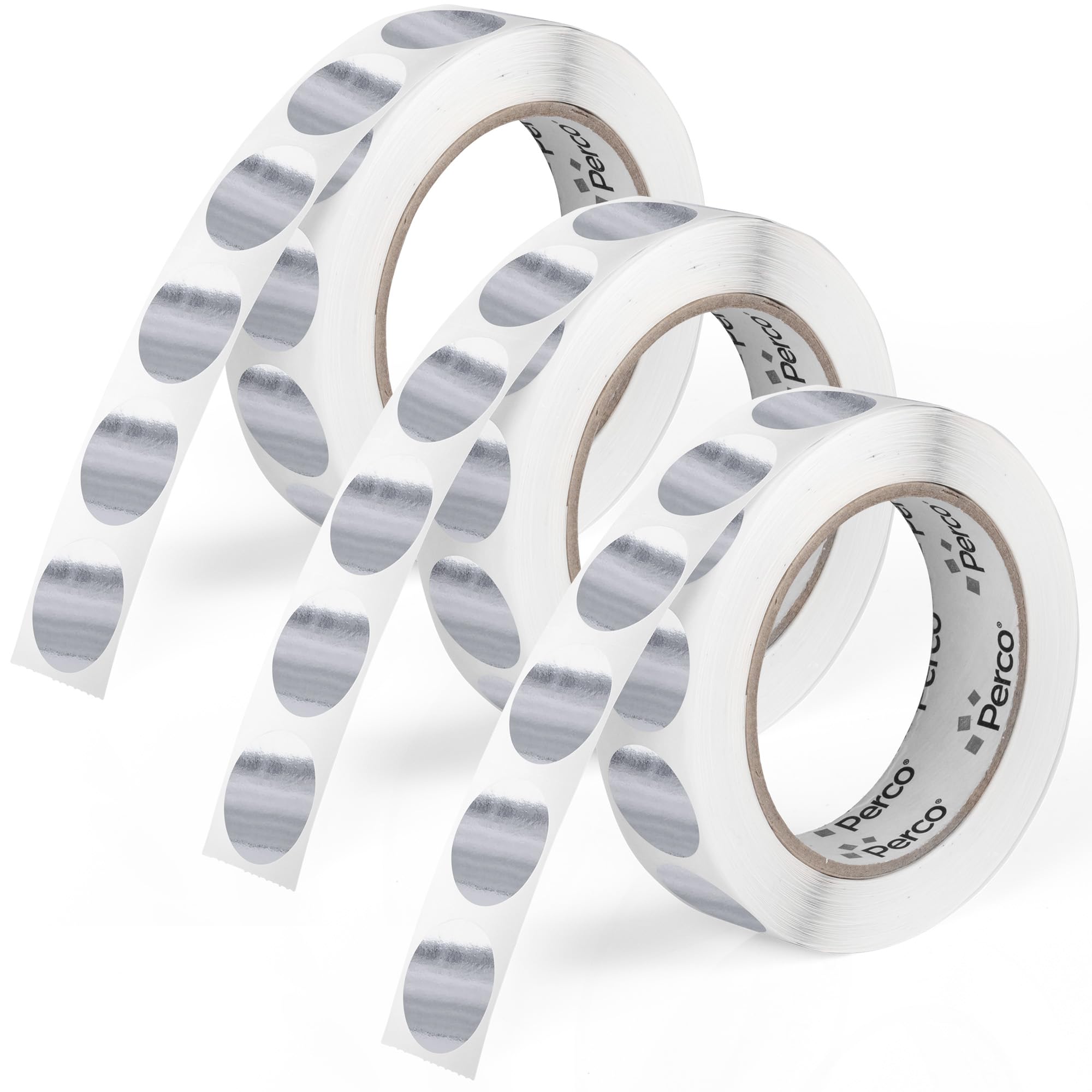 Snapklik.com : Perco Metallic Silver 1" Round Circle Dot Sticker Labels ...