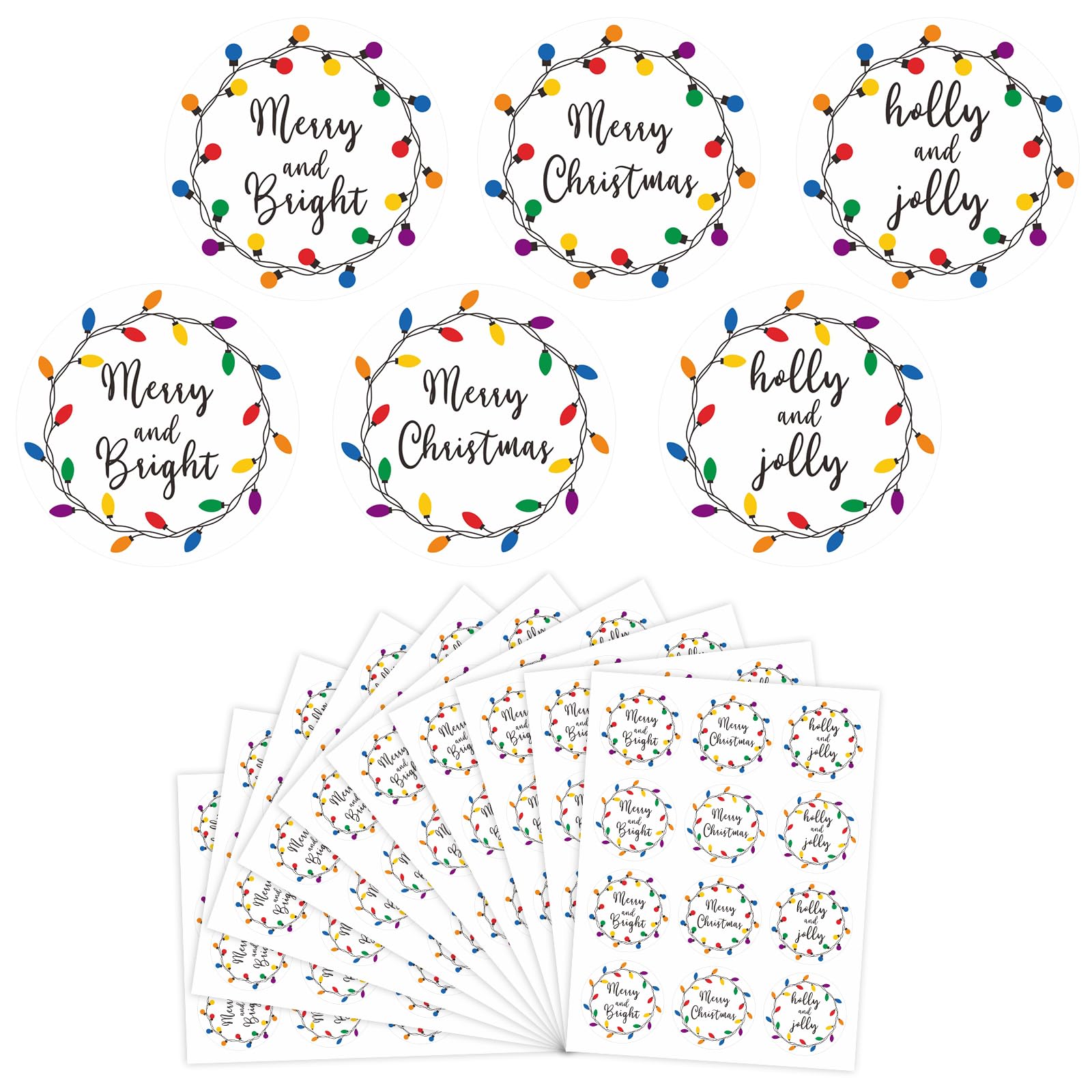 Amazon.com: jijAcraft 120PCS Merry Christmas Stickers, 2" Christmas ...