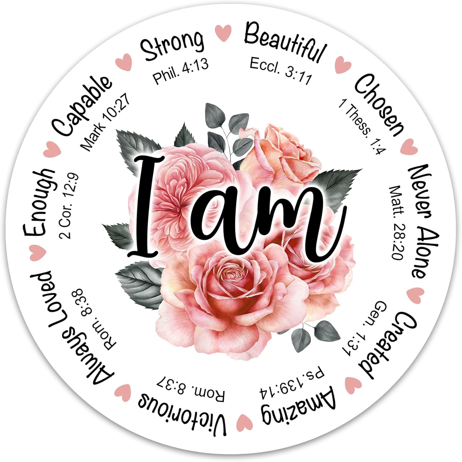 Amazon.com: (3PCs) I Am Bible Verse Sticker, Christian Faith Scripture ...