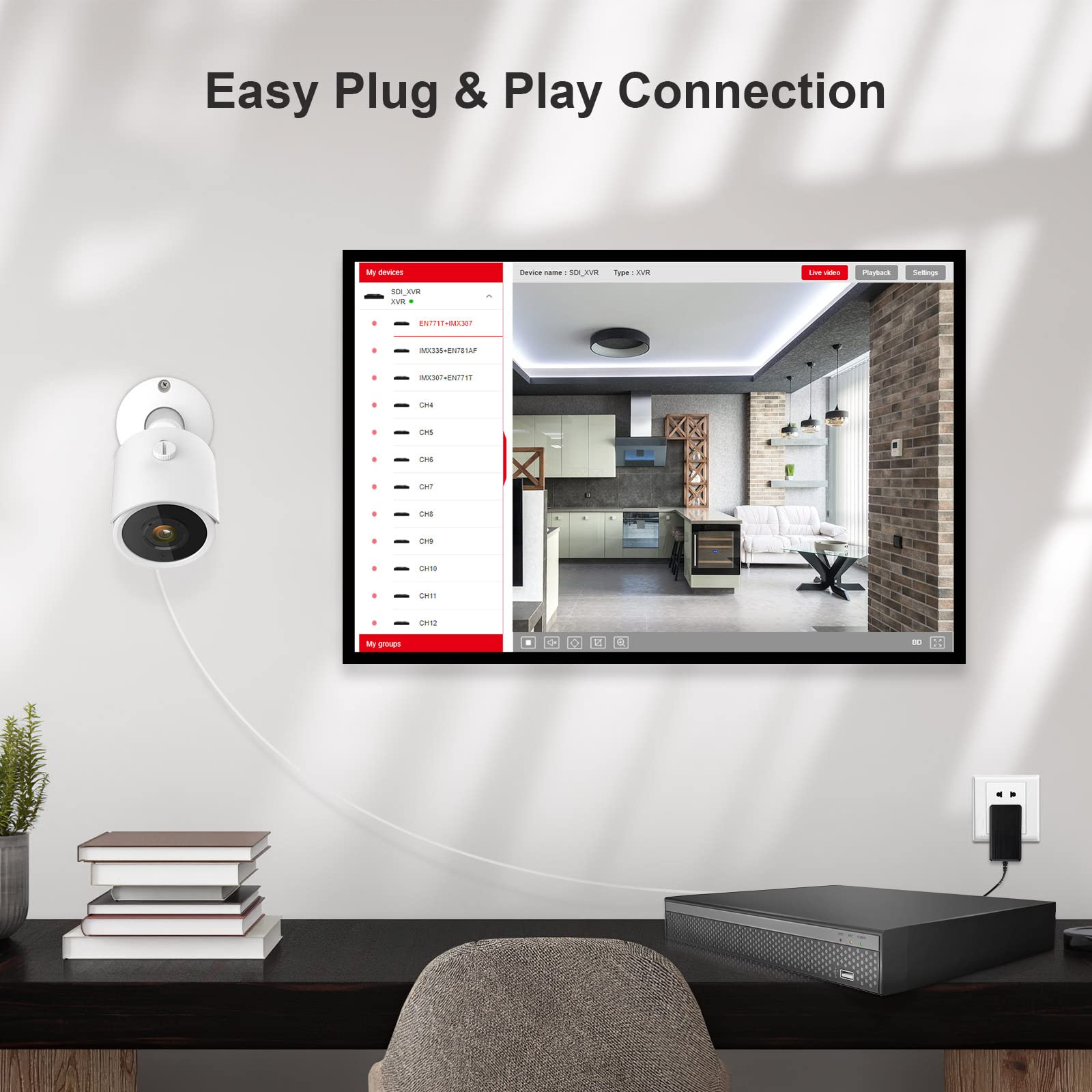 PoE 4K Wireless Security Camera System 8CH, Acesee 4pcs 8MP Outdoor ...