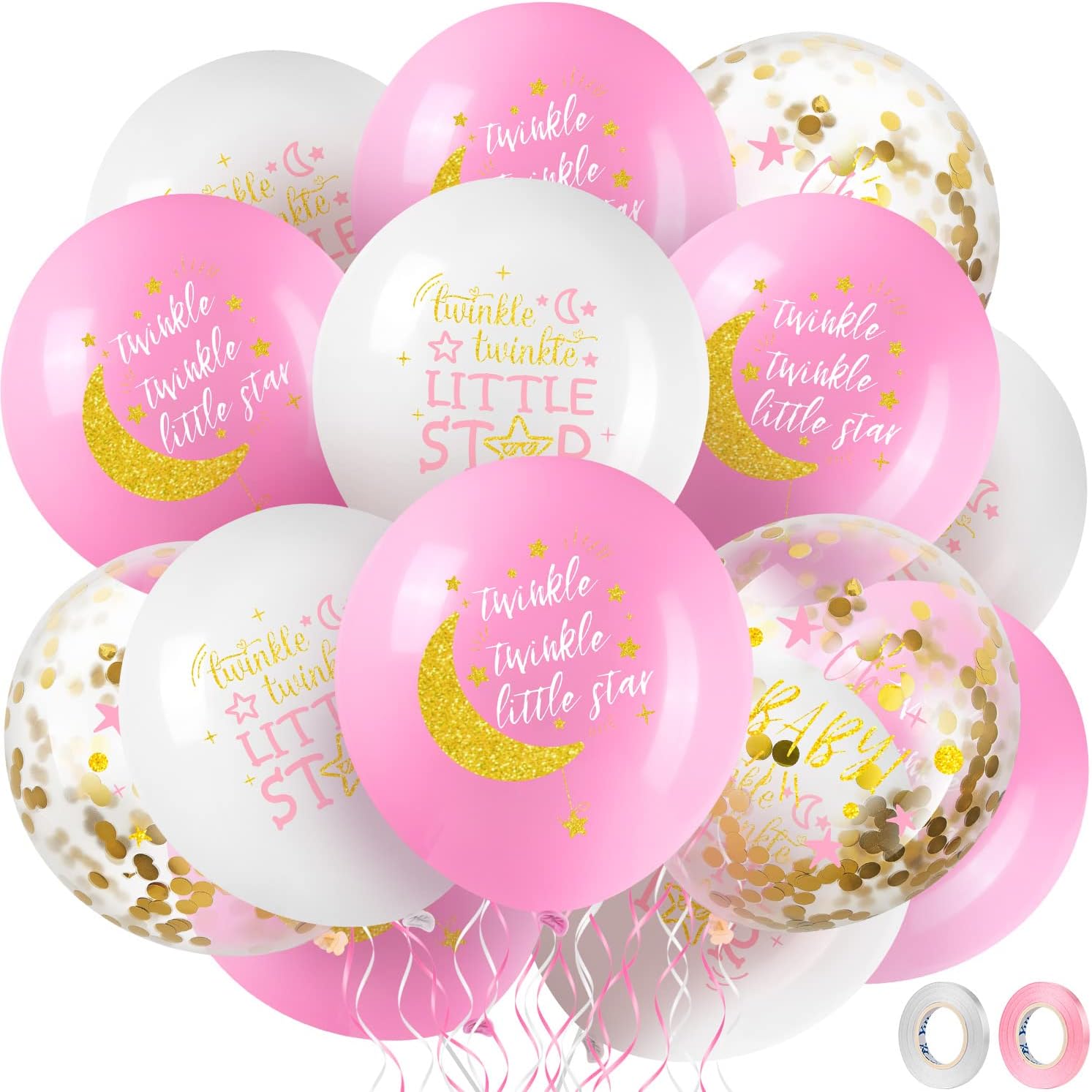 Amazon.com: 45 Pieces Twinkle Twinkle Little Star Balloons Baby Shower ...