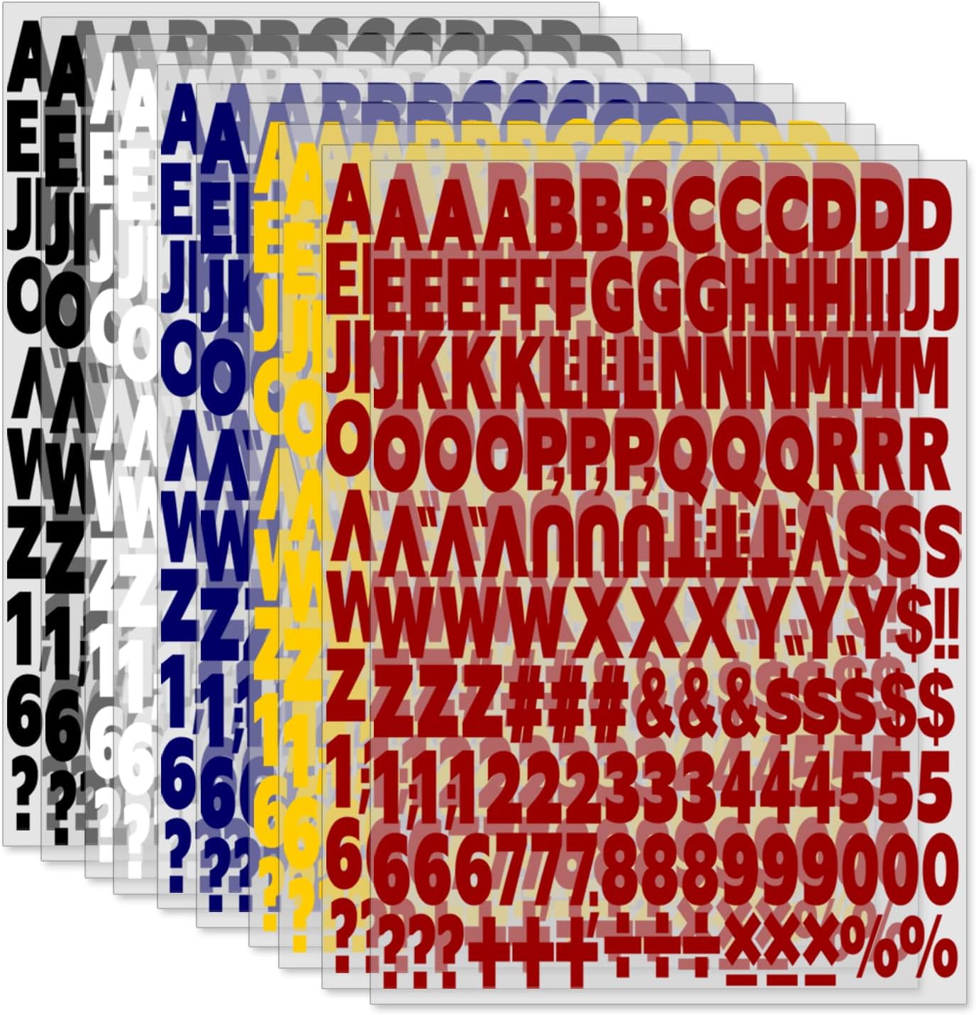 Amazon.com: Whaline 10 Sheets 470 Pieces Iron on Letters 2 Inch White ...