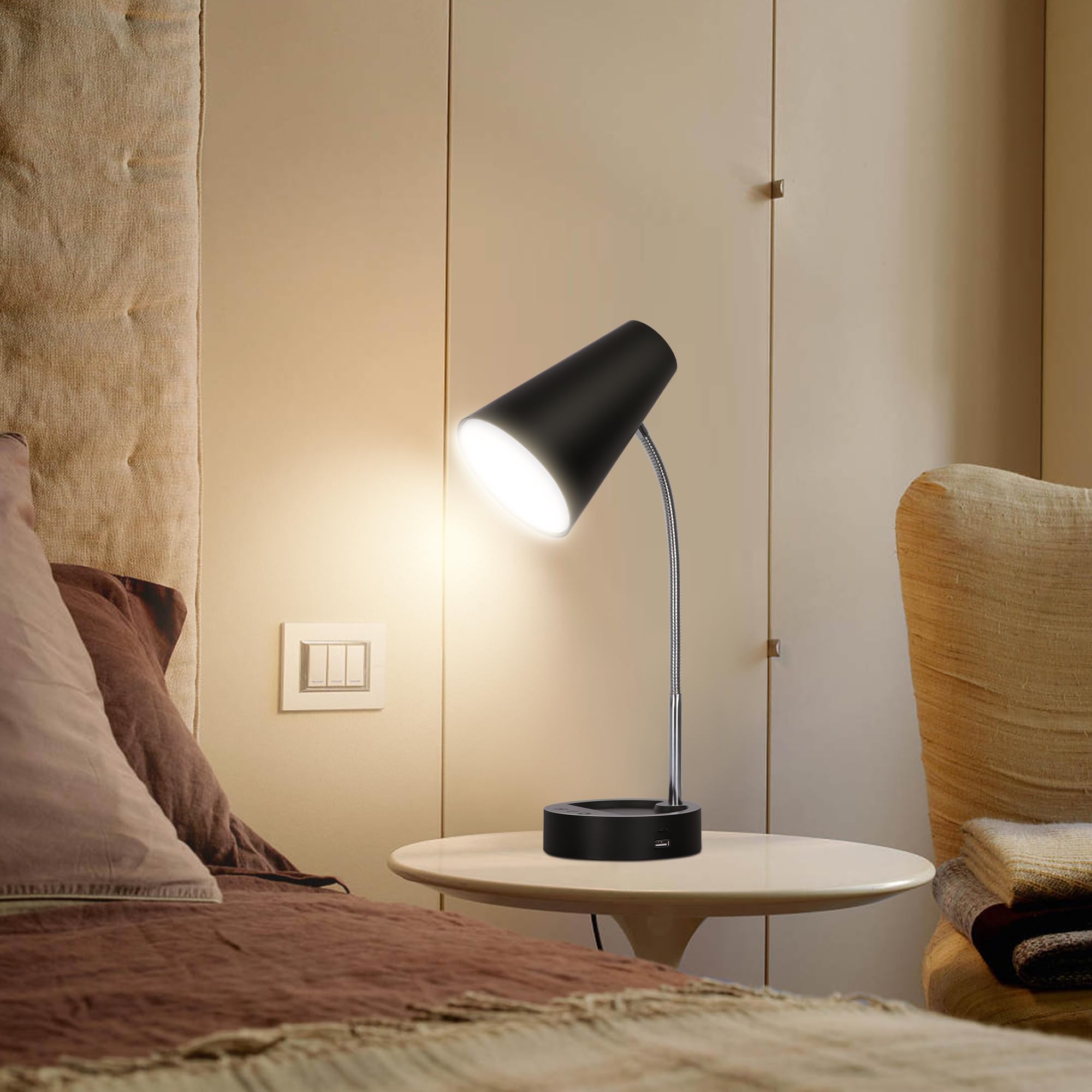 Snapklik.com : LED Desk Lamp, Black Desk Lamps For Home Office College ...