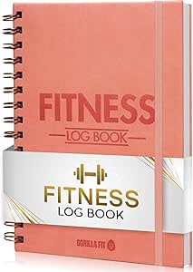 Gym Log Book (A5) - Hardback Leather PU Workout Tracker (128 Workouts ...