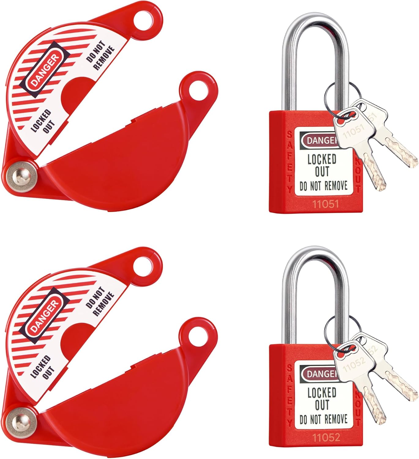 Amazon.com: 2 Sets Gate Valve Lockout and Safety Padlocks, Valve ...