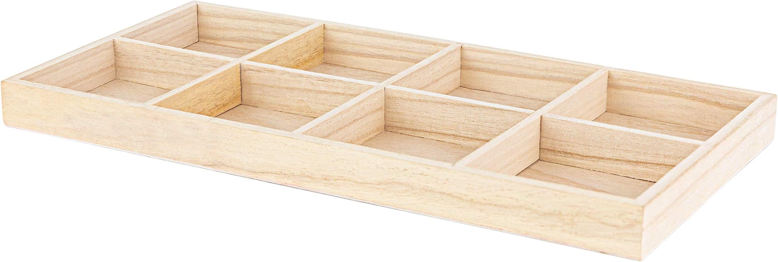 Amazon.com: Hammont Rectangular Sectional Wooden Trays - 2 Pack - 7”x14 ...
