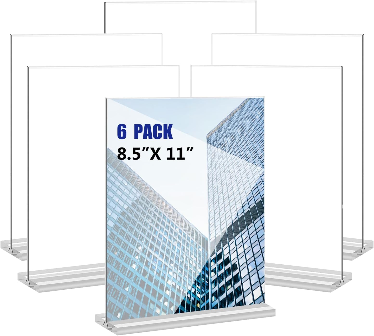 Amazon.com: Acrylic Sign Holder 8.5 x 11 Inch 6 Pack - Clear Display ...