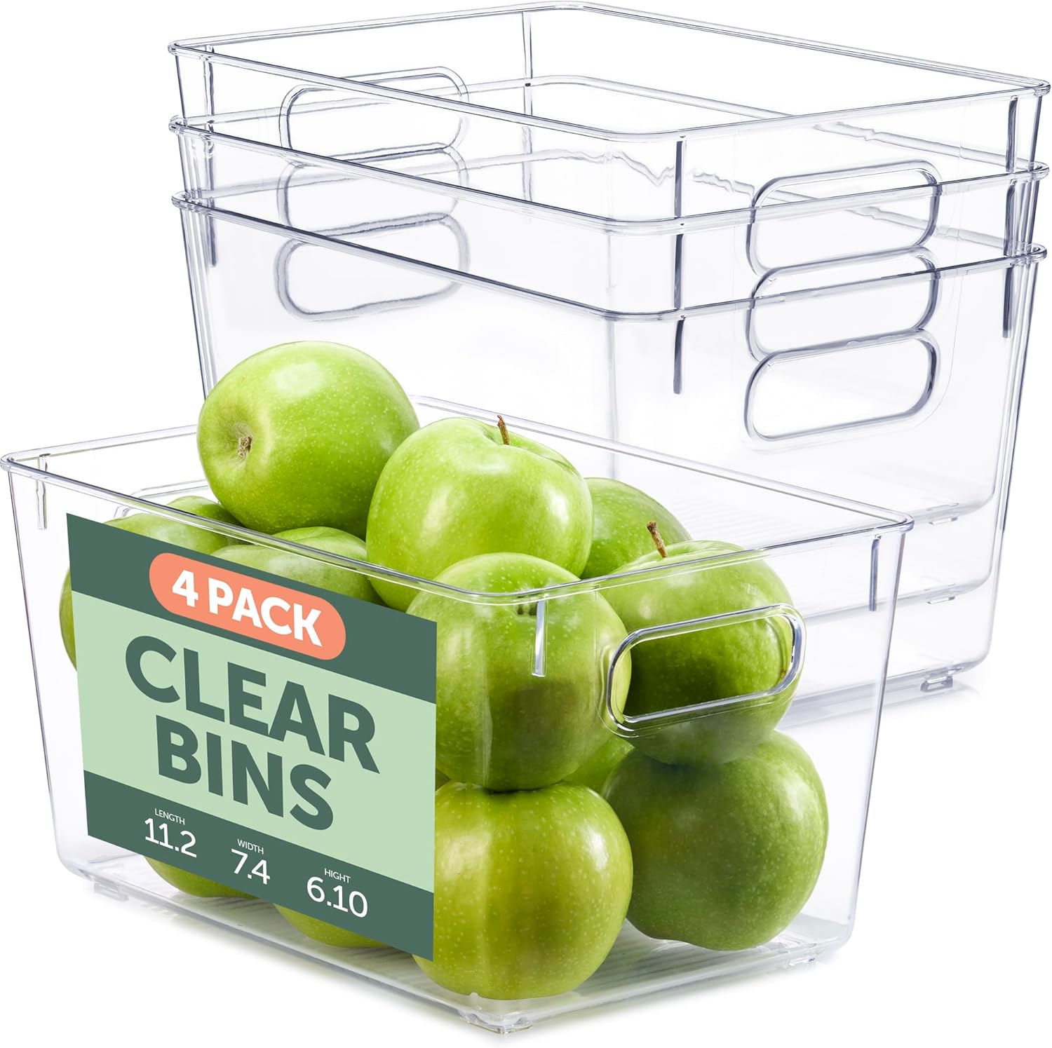 Amazon.com: RUBOXA Shatterproof Clear Plastic Storage Bins for kitchen ...