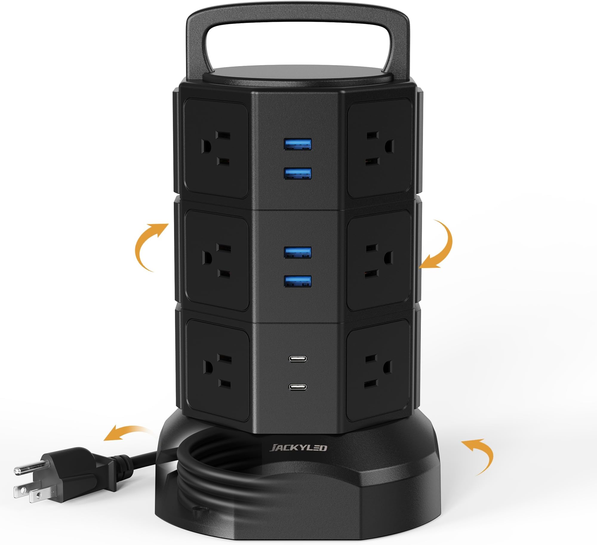 Amazon.com: 20W USB C Power Strip Tower with 12 AC Outlets, 1500J Surge ...