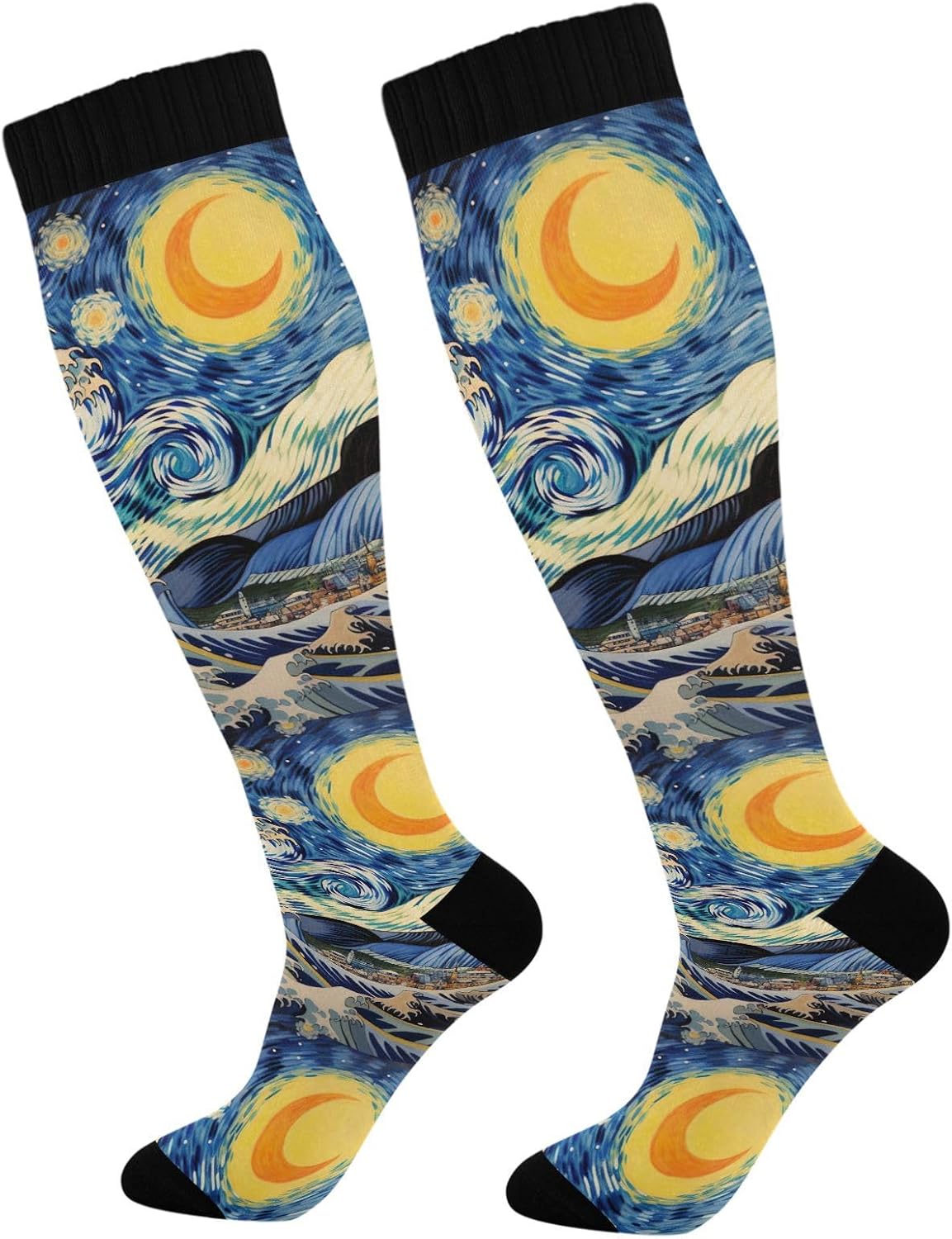 Amazon.com: Wassud The Starry Night Art Compression Socks for Women ...