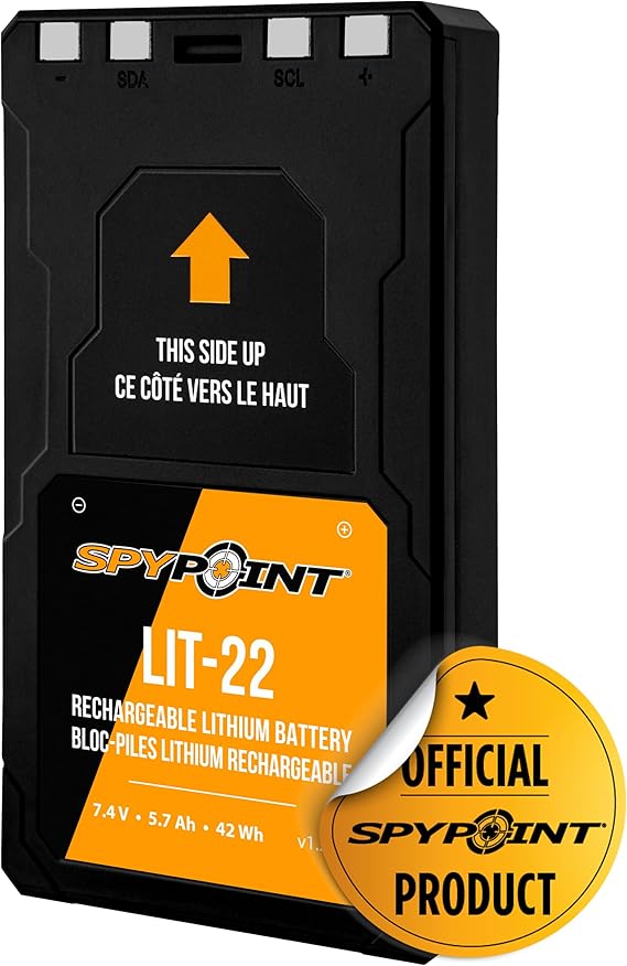 SPYPOINT LIT-22 Rechargeable 7.4V Lithium Battery Pack for Trail Camera ...