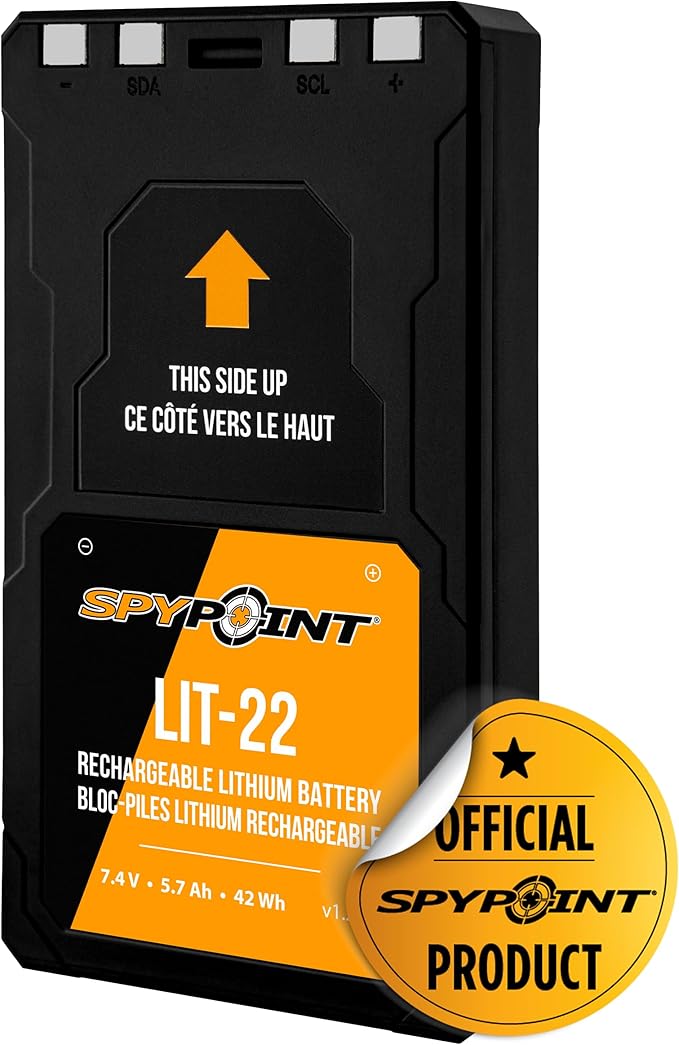 SPYPOINT LIT-22 Rechargeable 7.4V Lithium Battery Pack for Trail Camera ...