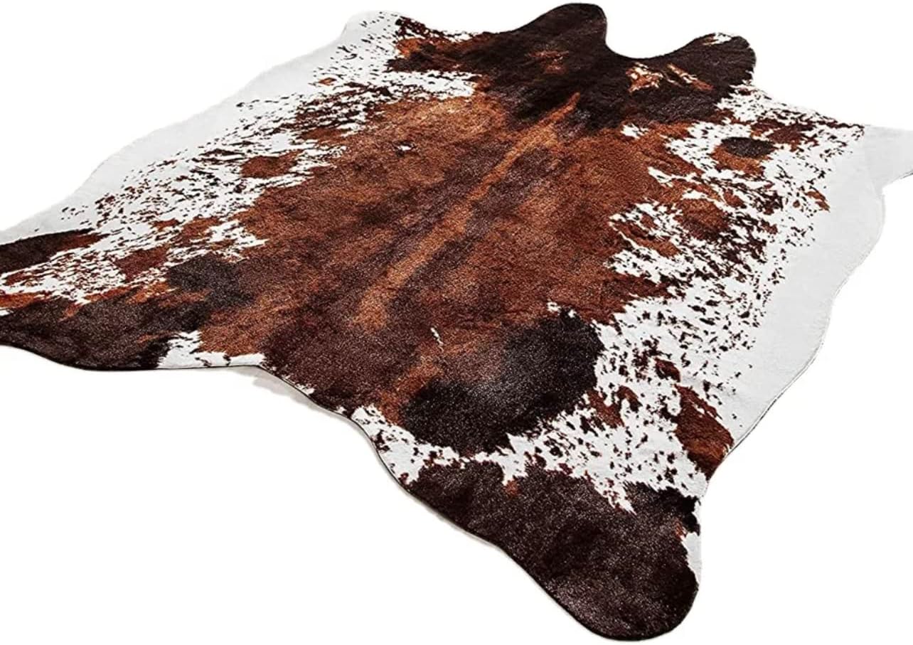 Amazon.com: Faux Fur Cowhide Animal Shaped Area Rug : Home & Kitchen