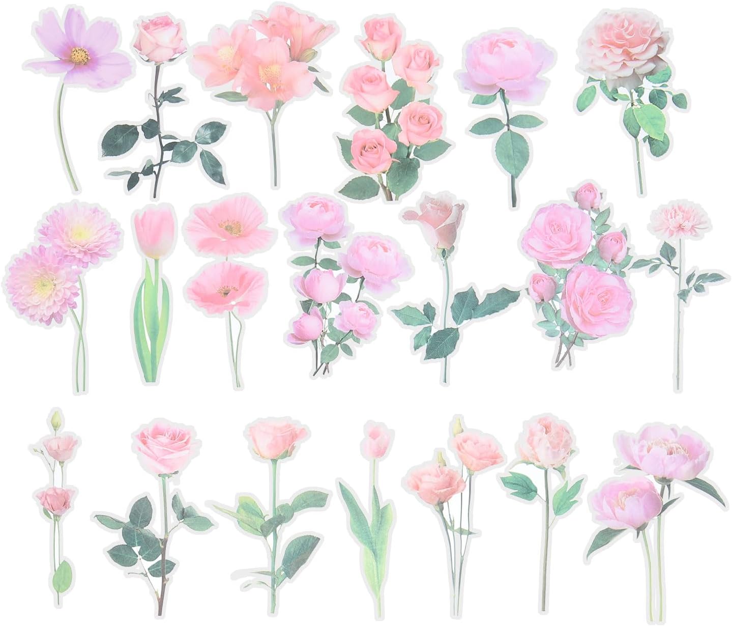 Amazon.com: PATIKIL Transparent Flower Vinyl Stickers, 80 Sheet ...