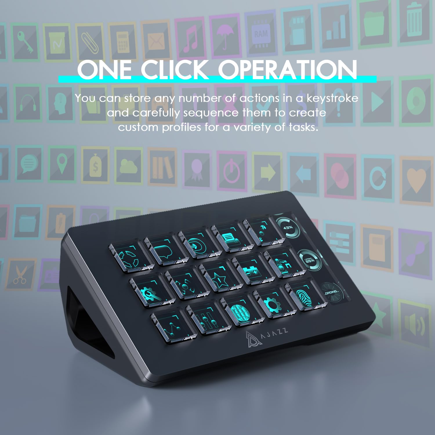 AKP153 Studio Deck, Stream Controller, 15 Macro Keys, Trigger Actions in Apps and Software Like ...