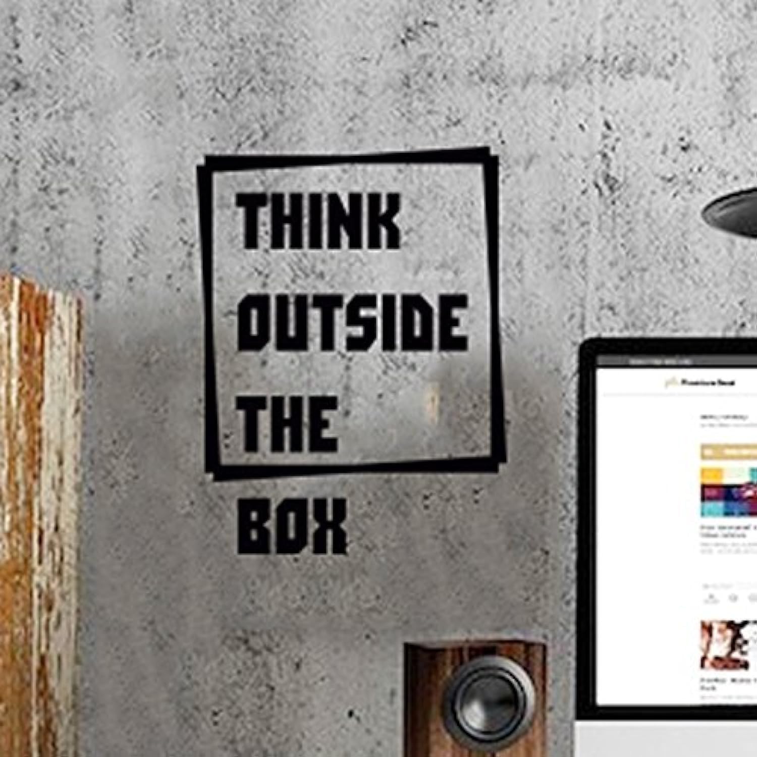 Amazon.com: Think Outside The Box Wall Quote Vinyl Sticker Decal Decor ...