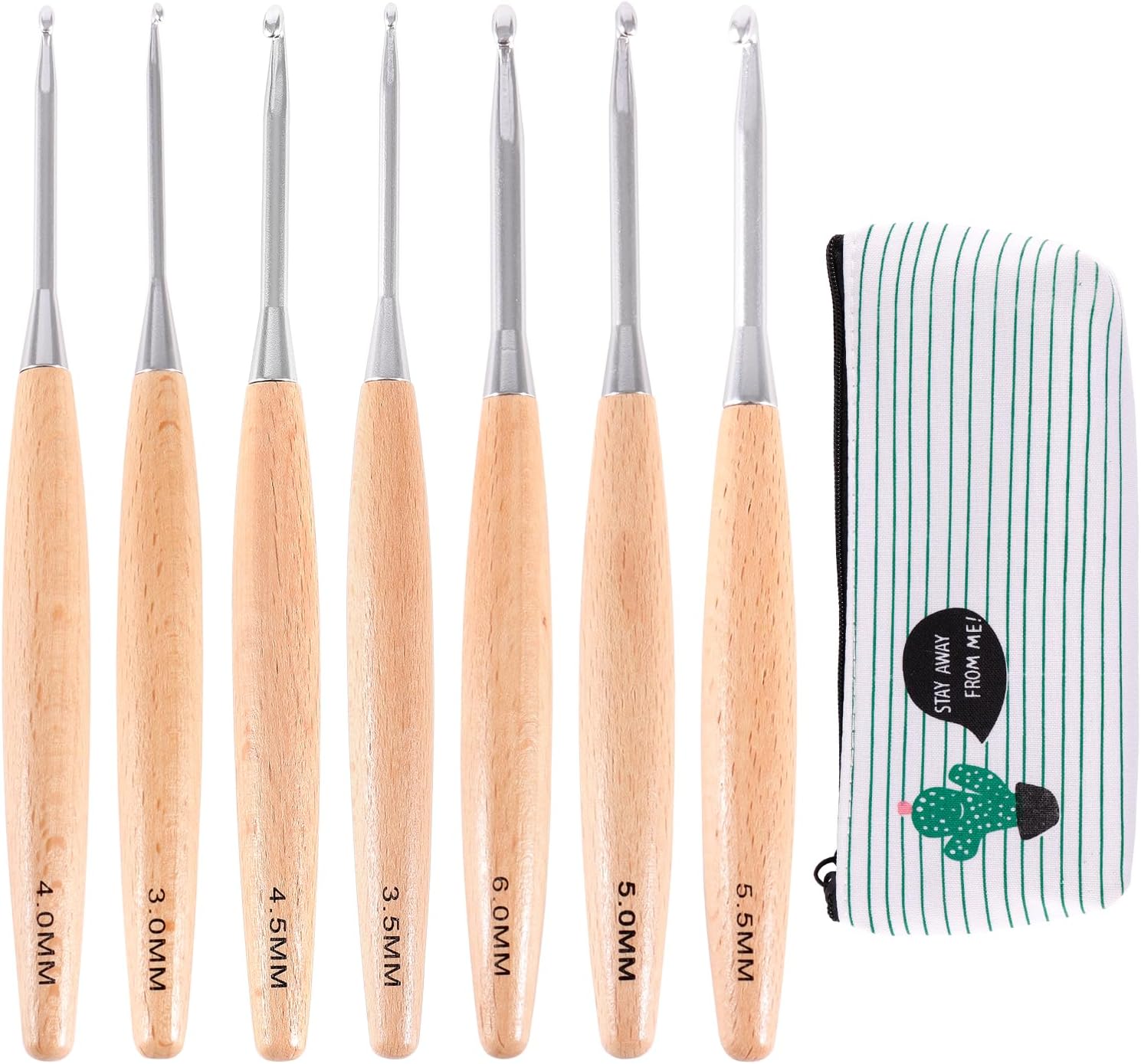Amazon.com: Ergonomic Handle Crochet Hooks, Beech Wood Crochet Hooks ...