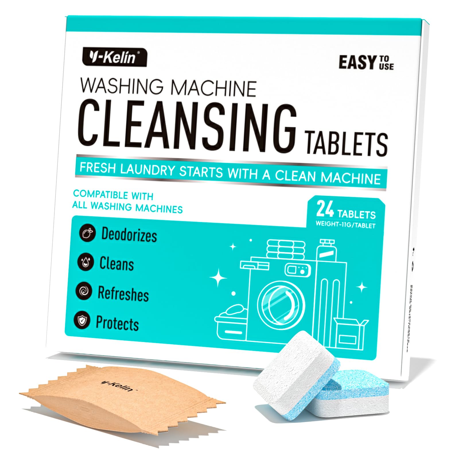 Amazon.com: Washing Machine Cleaner Tablets 24 Pack - 1 Year Supply ...