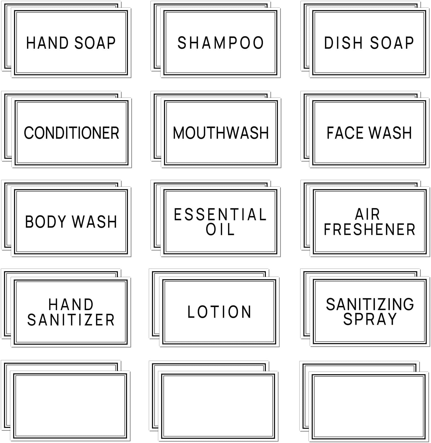 Amazon.com: HVSWLY 32PCS Bathroom Labels for Organizing with DIY Blank ...