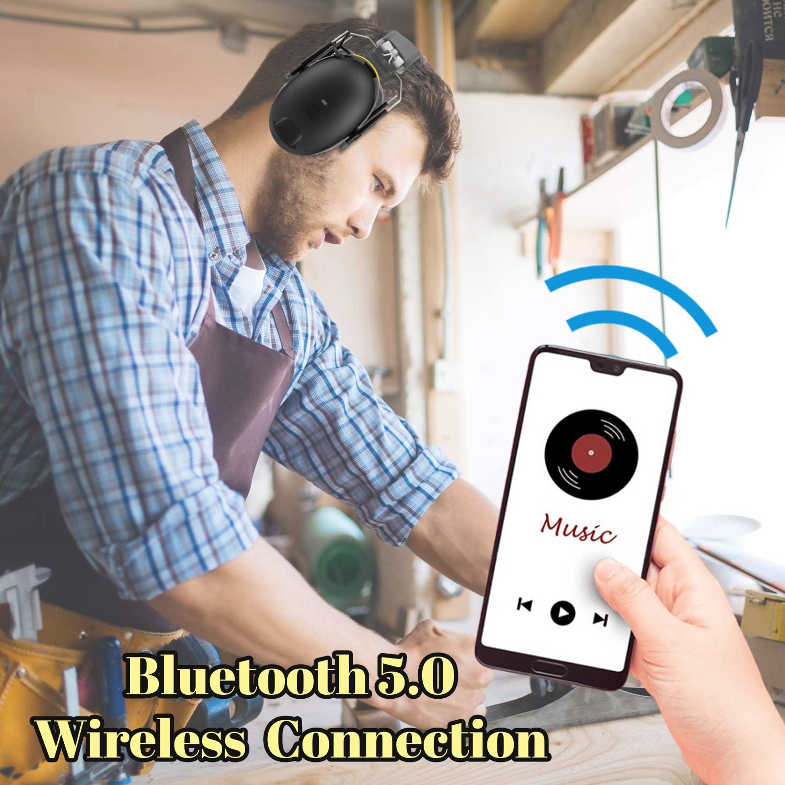 Snapklik.com : Hearing Ear Muffs, Bluetooth 5.0 Ear Defenders Noise ...