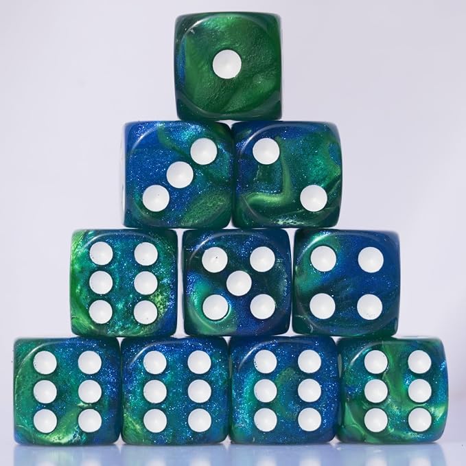 Amazon.com: 10 PC D6 dice 16mm Acrylic Dice Set for RPG MTG DND Dice ...