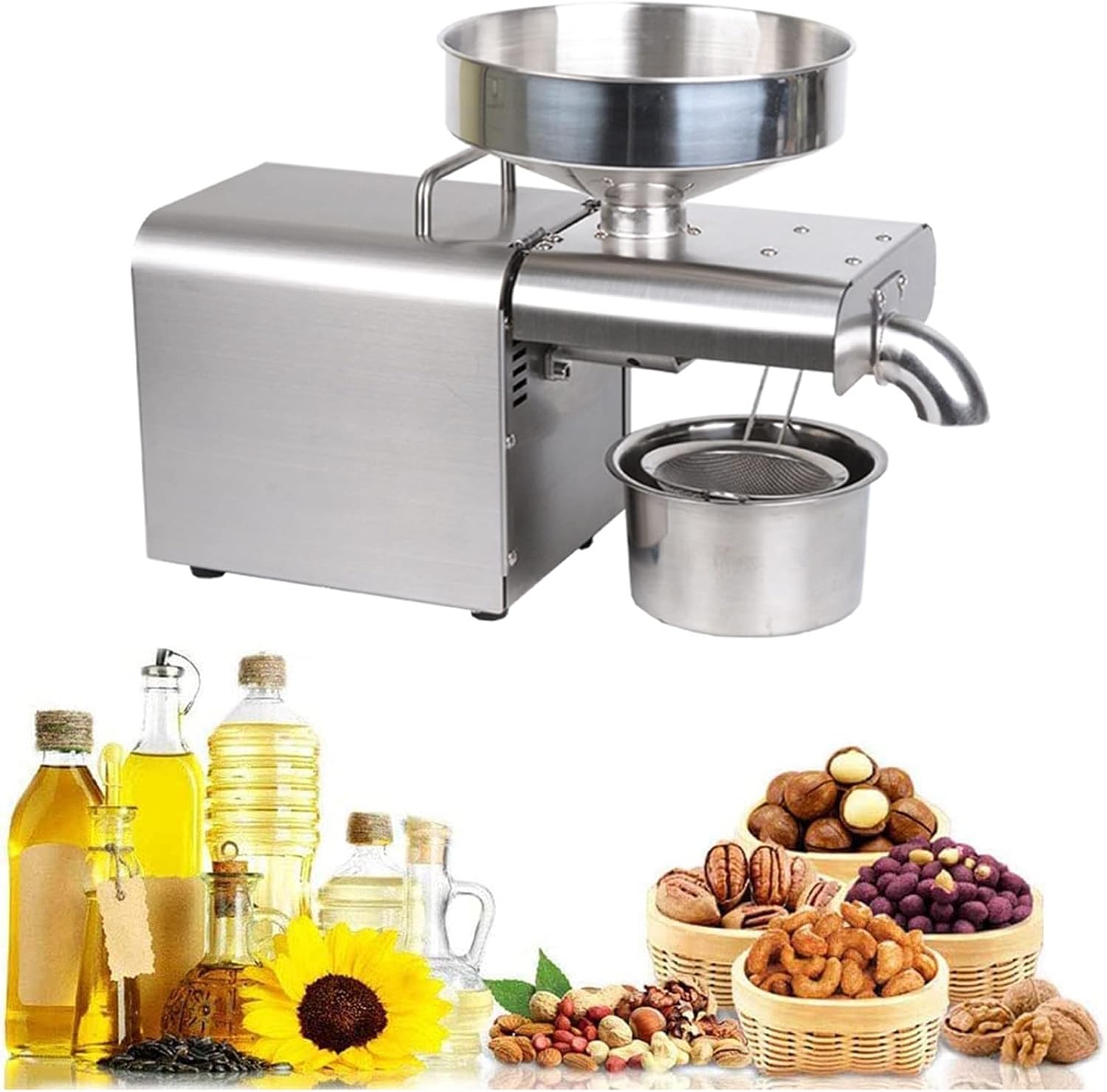Amazon.com: MidiLi 610W Home Automatic Oil Press Machine Nuts Seeds Oil ...