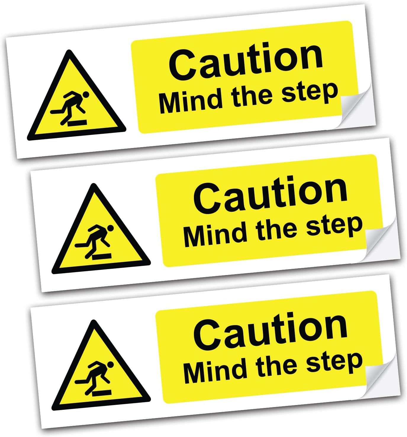 SAFESIGN (3 Pack) Mind The Step Vinyl Sign Stickers 150 X 50mm - Safety ...