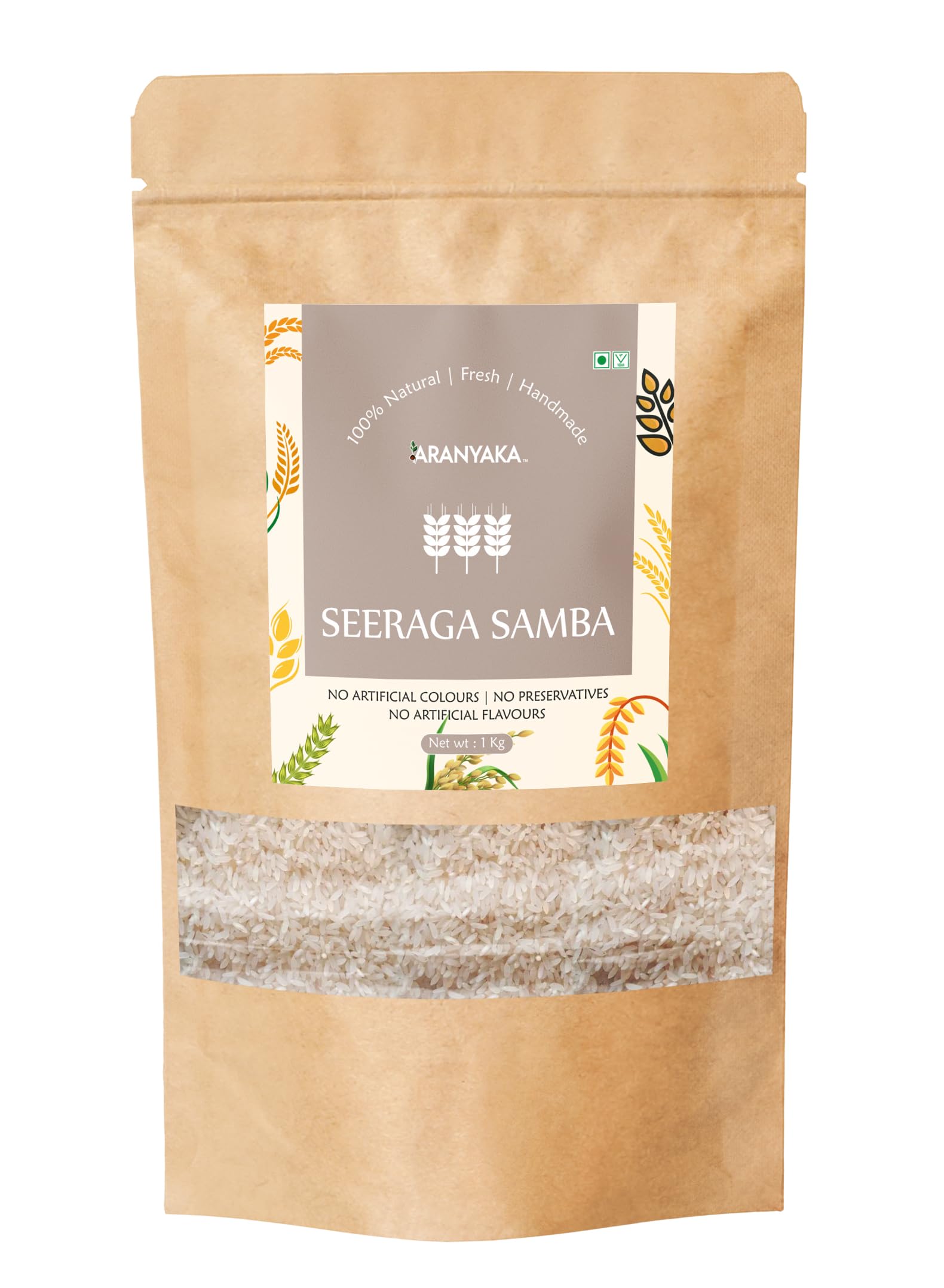 Aranyaka Jeera Samba RAW Rice 1Kg (Aromatic Rice) | Small Grain ...